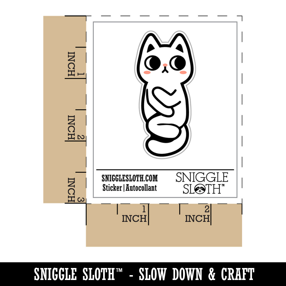 Shy Pocket Cat Hiding Waterproof Vinyl Phone Tablet Laptop Water Bottle ...