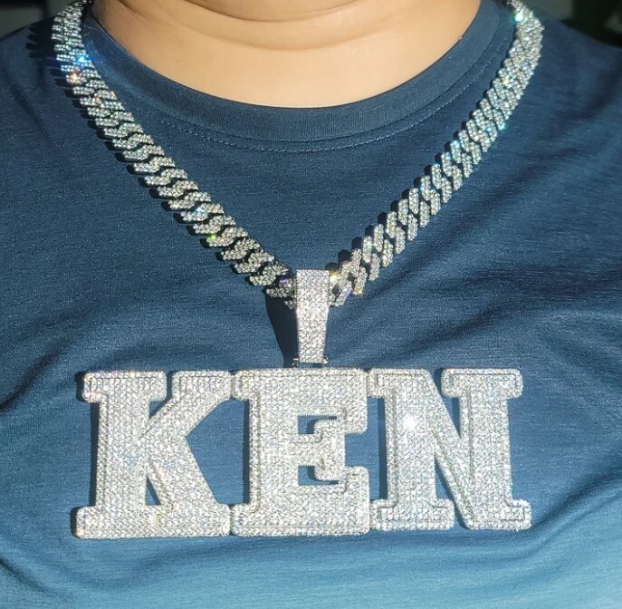 Big custom name necklace store