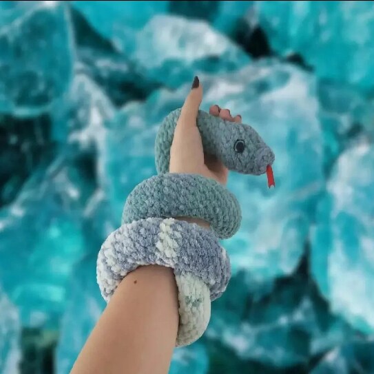 Aquamarine Ready For Adoption Amigurumi Crochet Snake Stress Plush ...