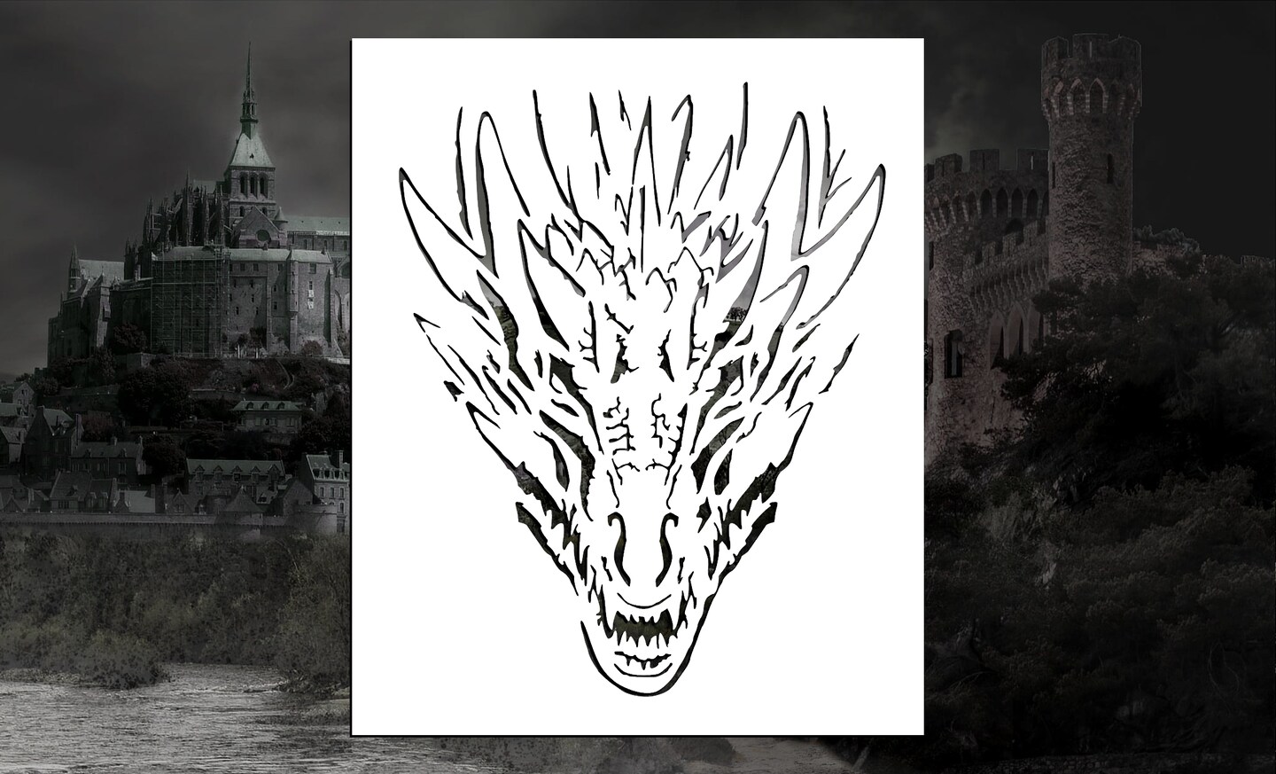 Dragon Face Reusable Stencil (Many Sizes) | MakerPlace by Michaels