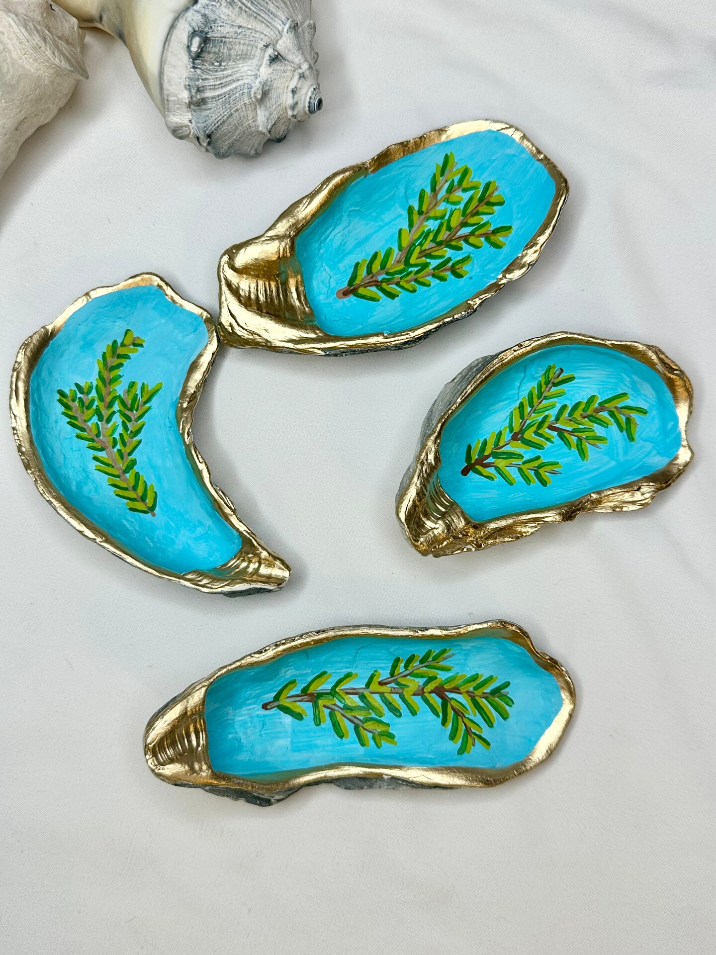 Hand-Painted Willow Twig Oyster Shell- wedding decor and favors ...