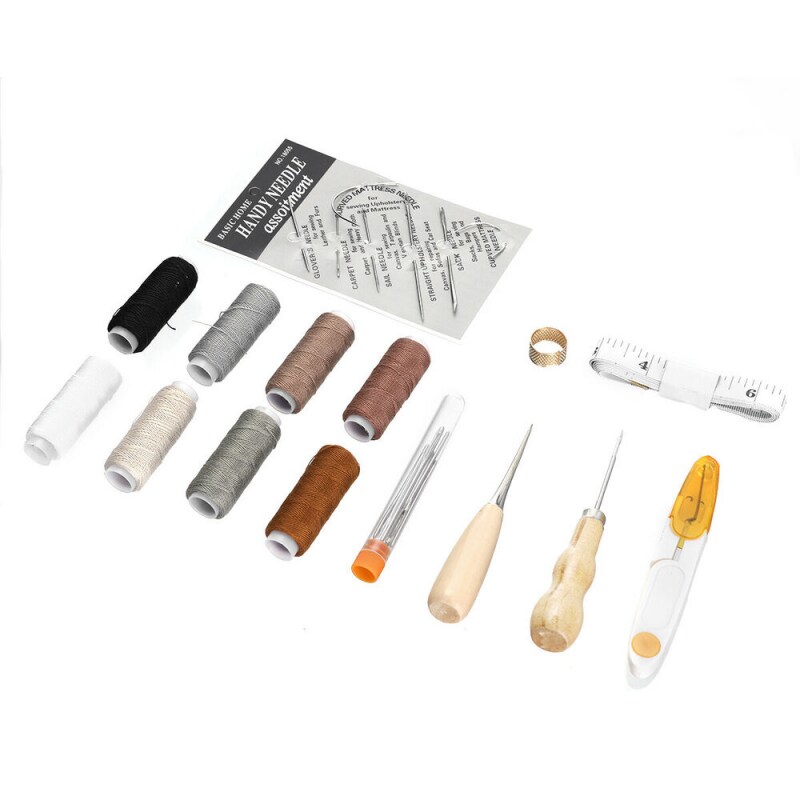 29-Piece Leather Stitching Hand Kit with Waxed Thread & Needles | Michaels