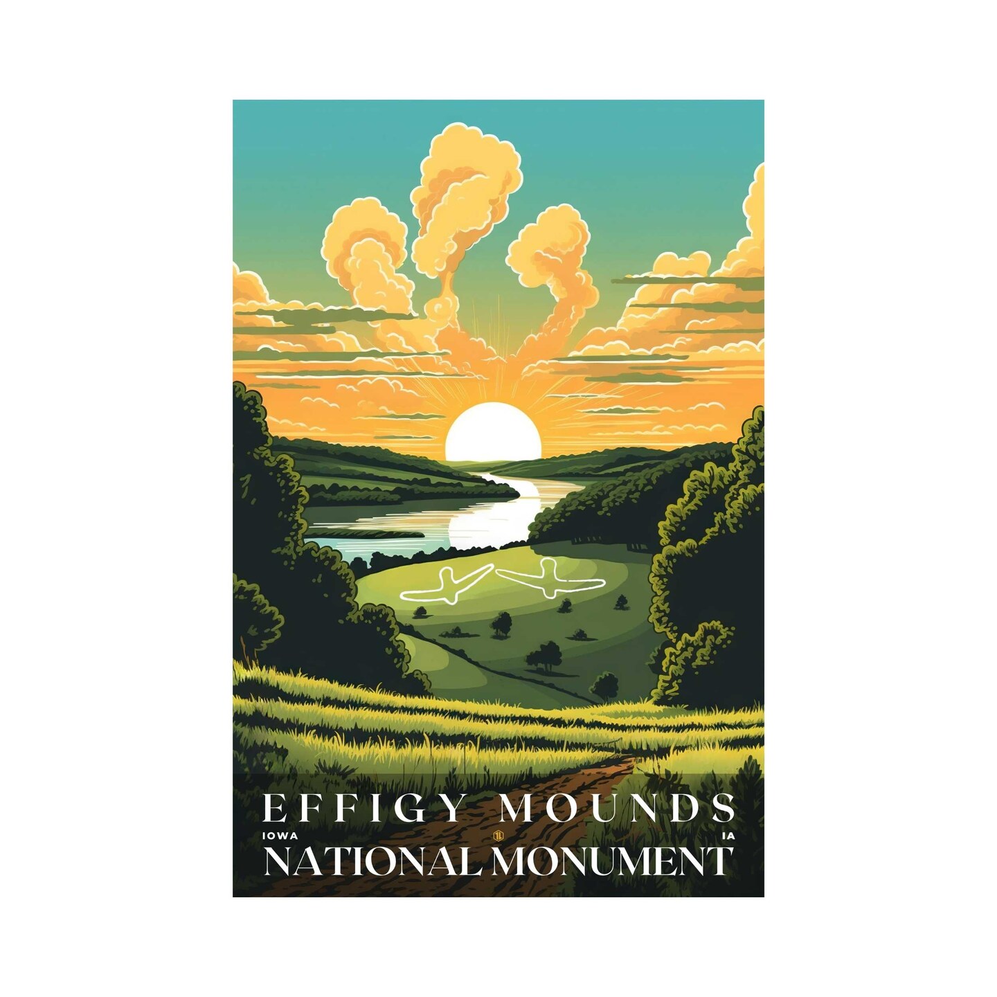 Effigy Mounds National Monument Poster, Travel Art, Office Poster, Home ...