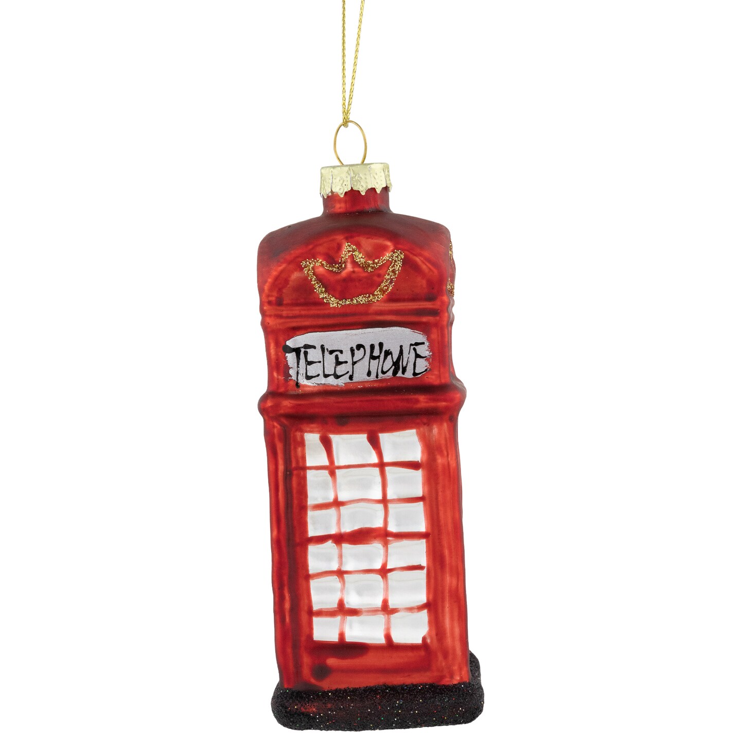 Northlight 4.5" Red Euro Phone Booth Glass Christmas Ornament, Color ...