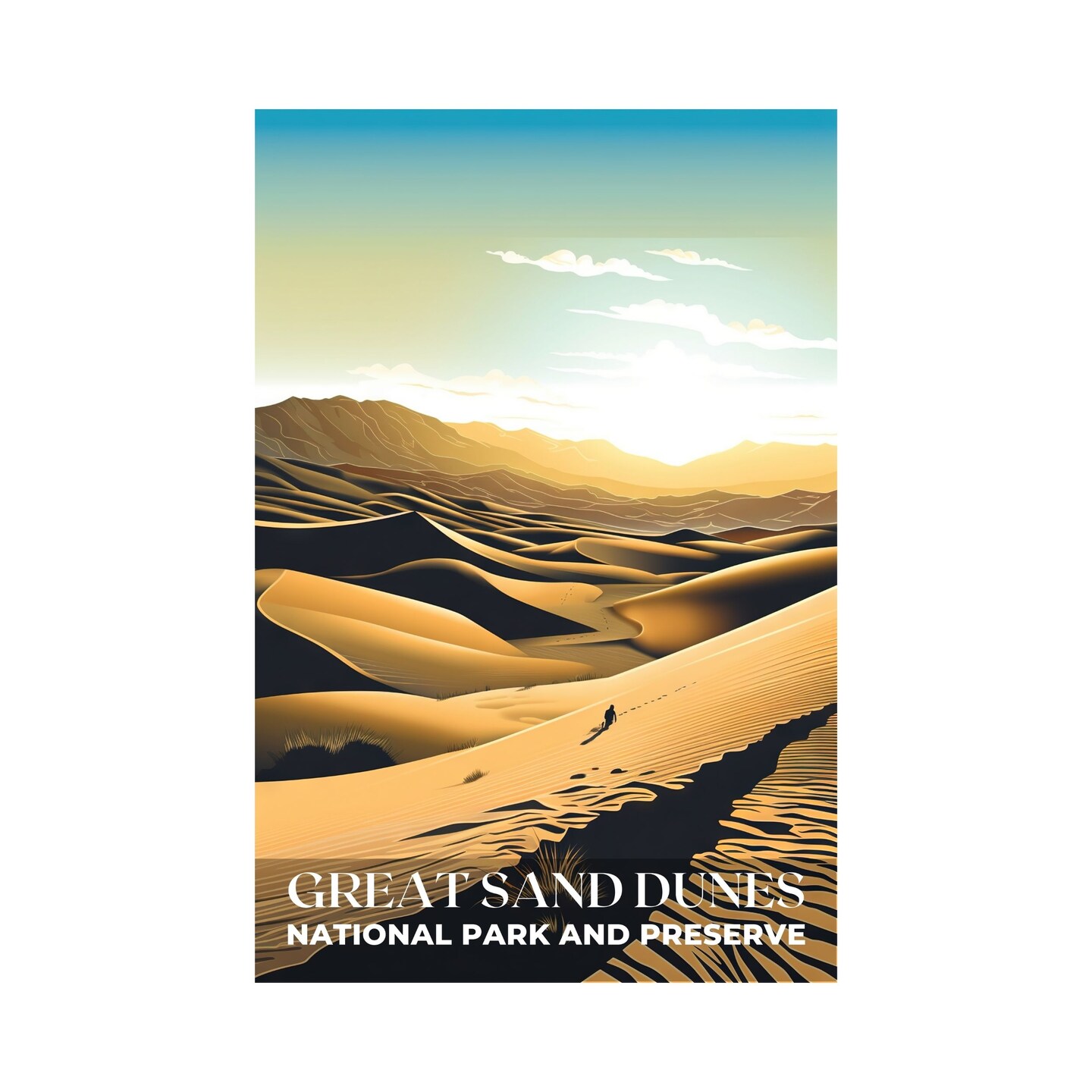 Great Sand Dunes National Park and Preserve Poster, Travel Art, Office ...