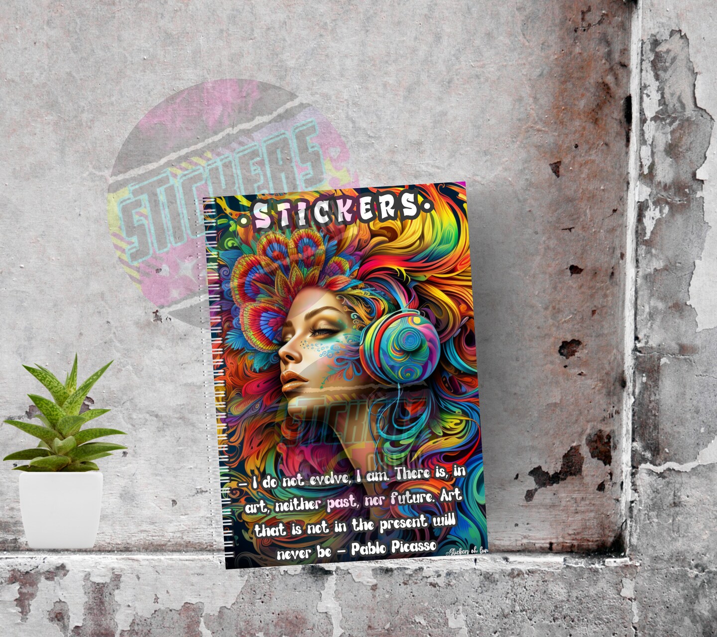 Reusable Sticker Book: Retro Hippie, 24 Pages, Perfect Sticker Storage ...