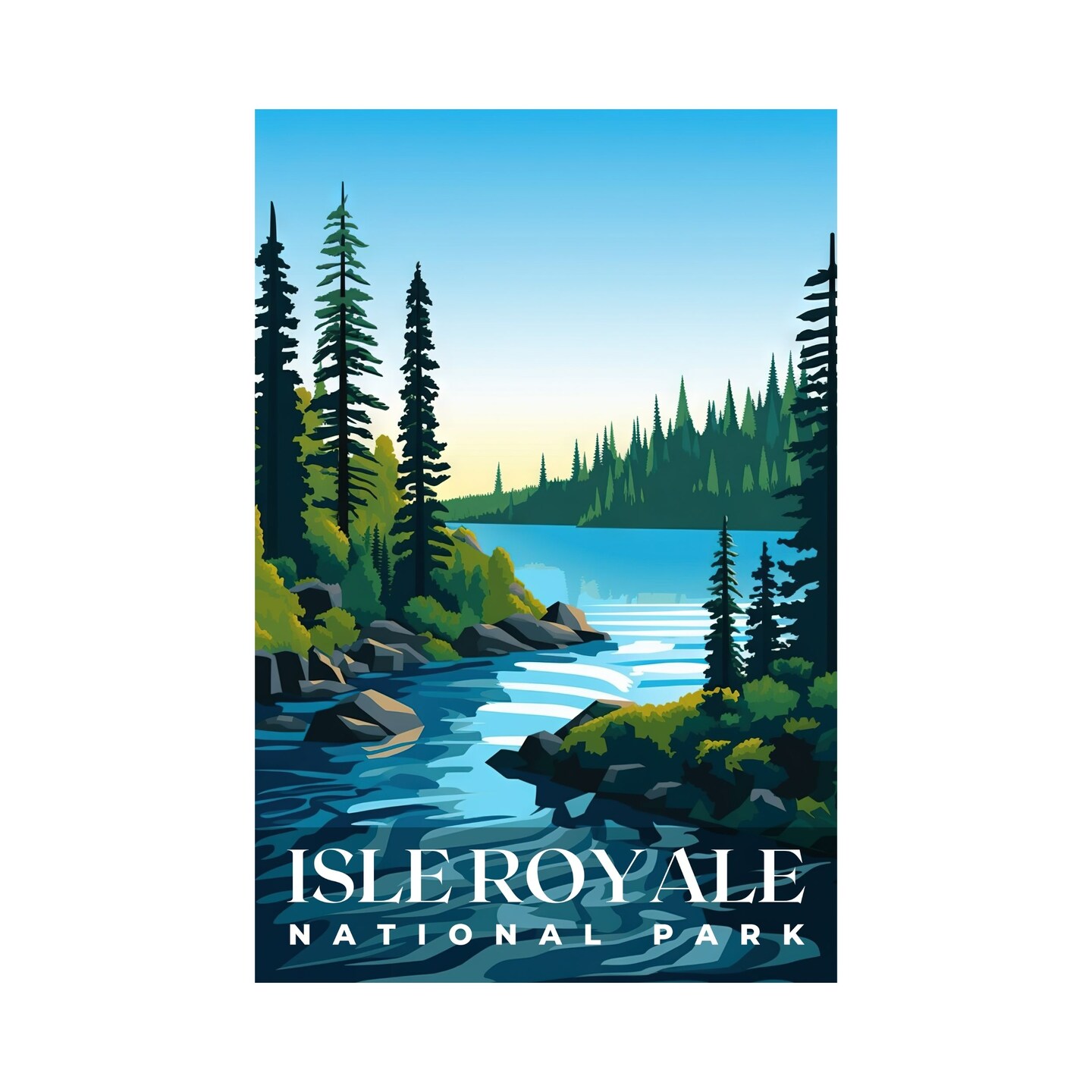 Isle Royale National Park Poster, Travel Art, Office Poster, Home Decor ...