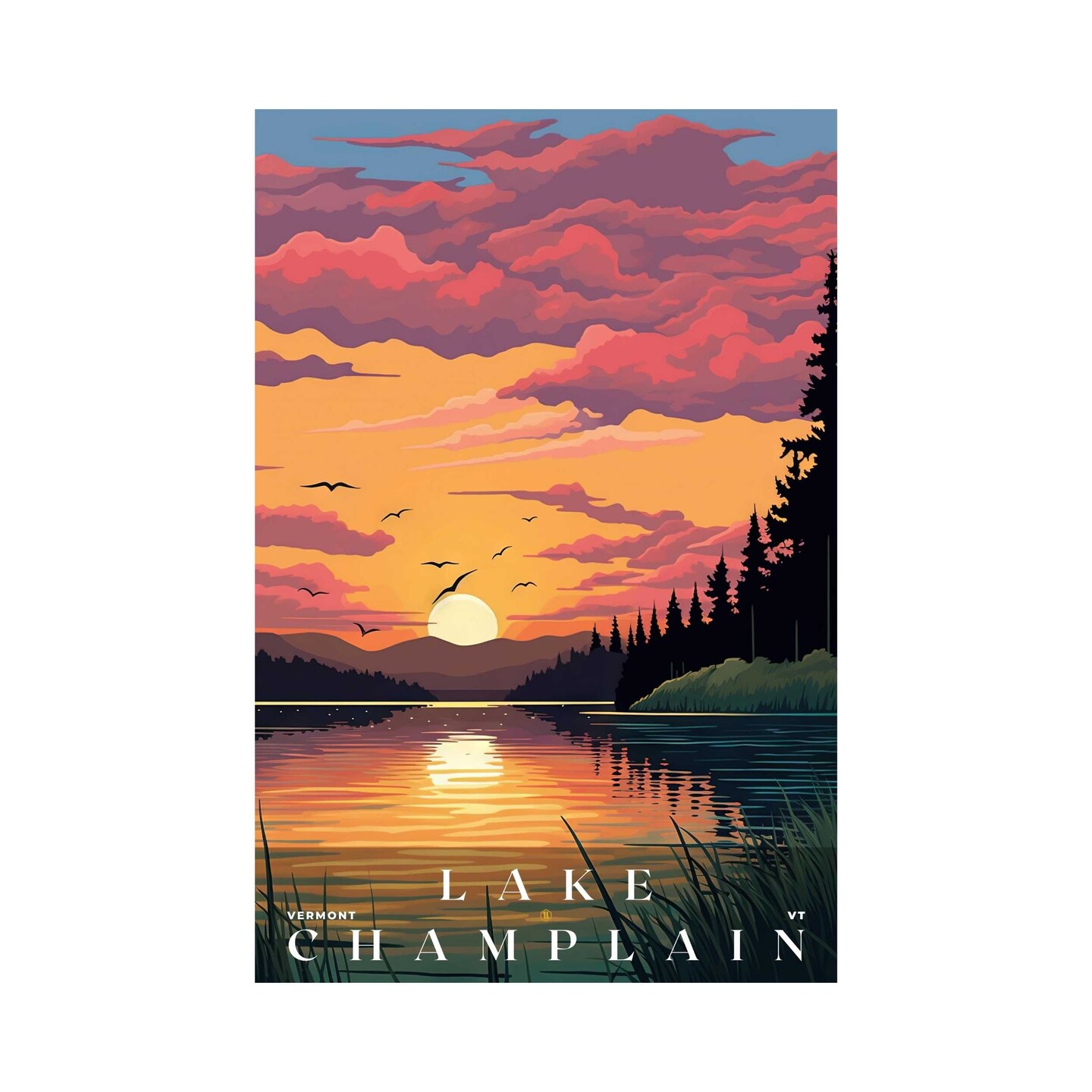Lake Champlain Poster, Travel Art, Office Poster, Home Decor ...