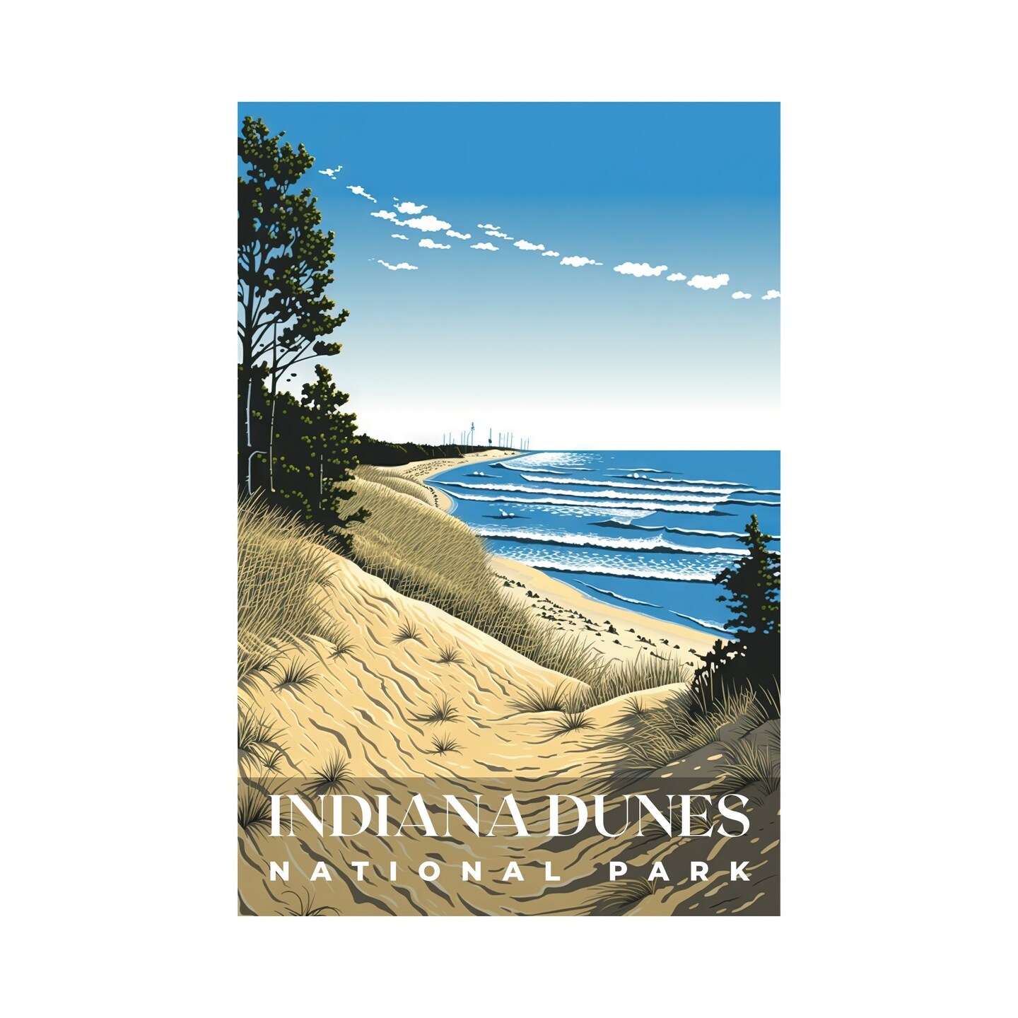 Indiana Dunes National Park Poster, Travel Art, Office Poster, Home ...