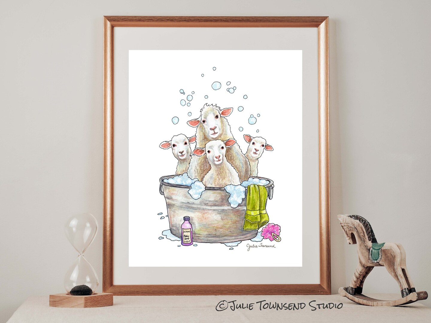 ART PRINT - BAA BAA BATH SHEEP - Art to Display for the Farm Bath ...