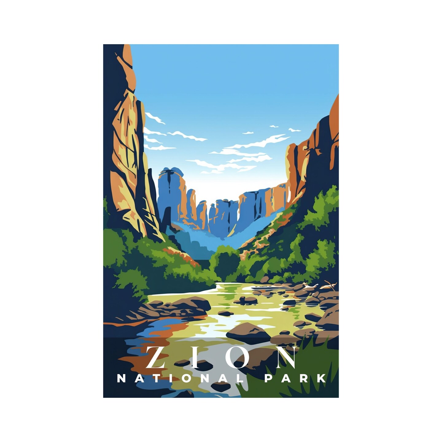Zion National Park Poster, Travel Art, Office Poster, Home Decor ...