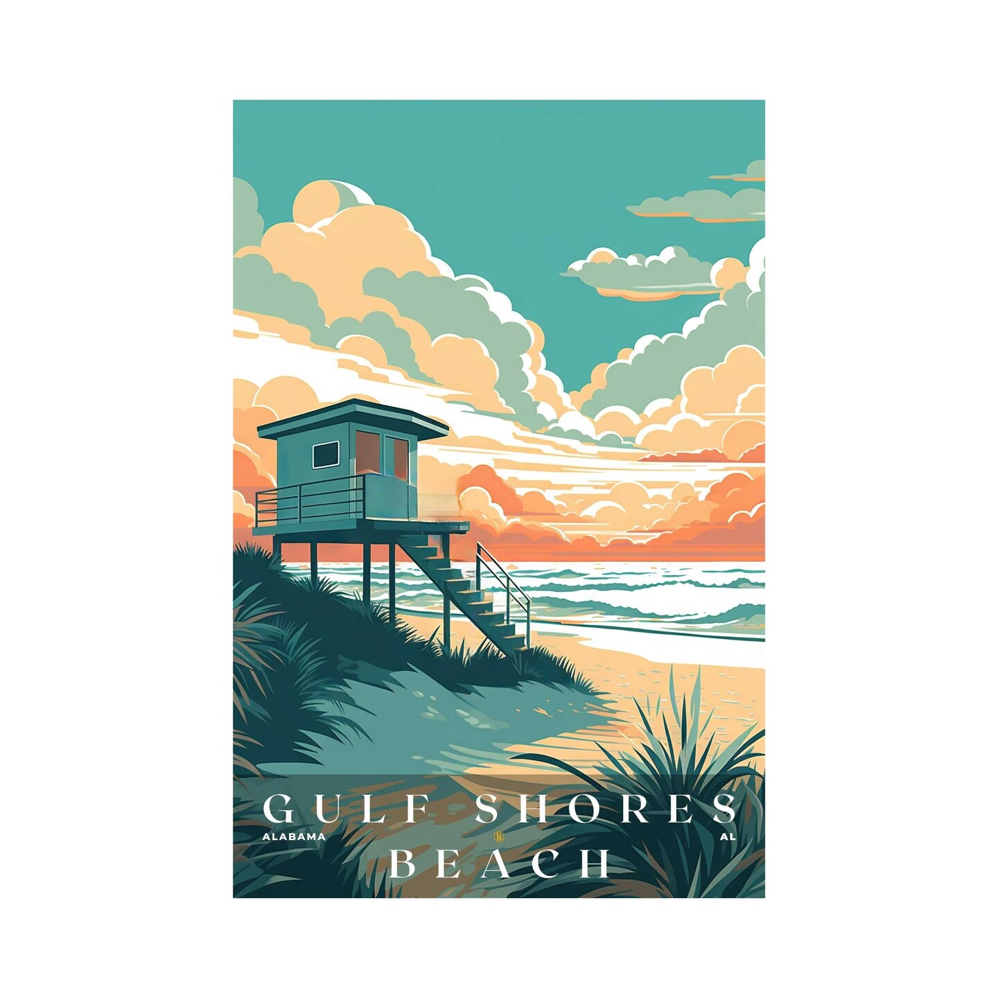 Gulf Shores Beach Poster, Travel Art, Office Poster, Home Decor ...
