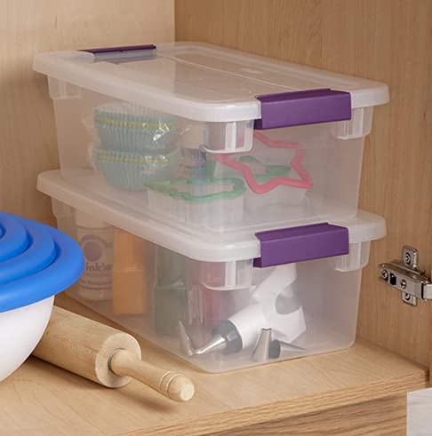 2 Pack Quart ClearView LatchTM with Sweet Plum Handles, Containers ...