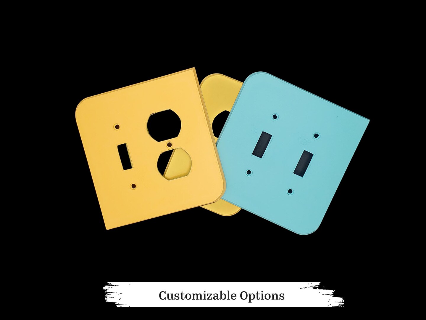 Minimalist Mid Century Modern Rounded Dual Toggle Switch Plate Cover ...