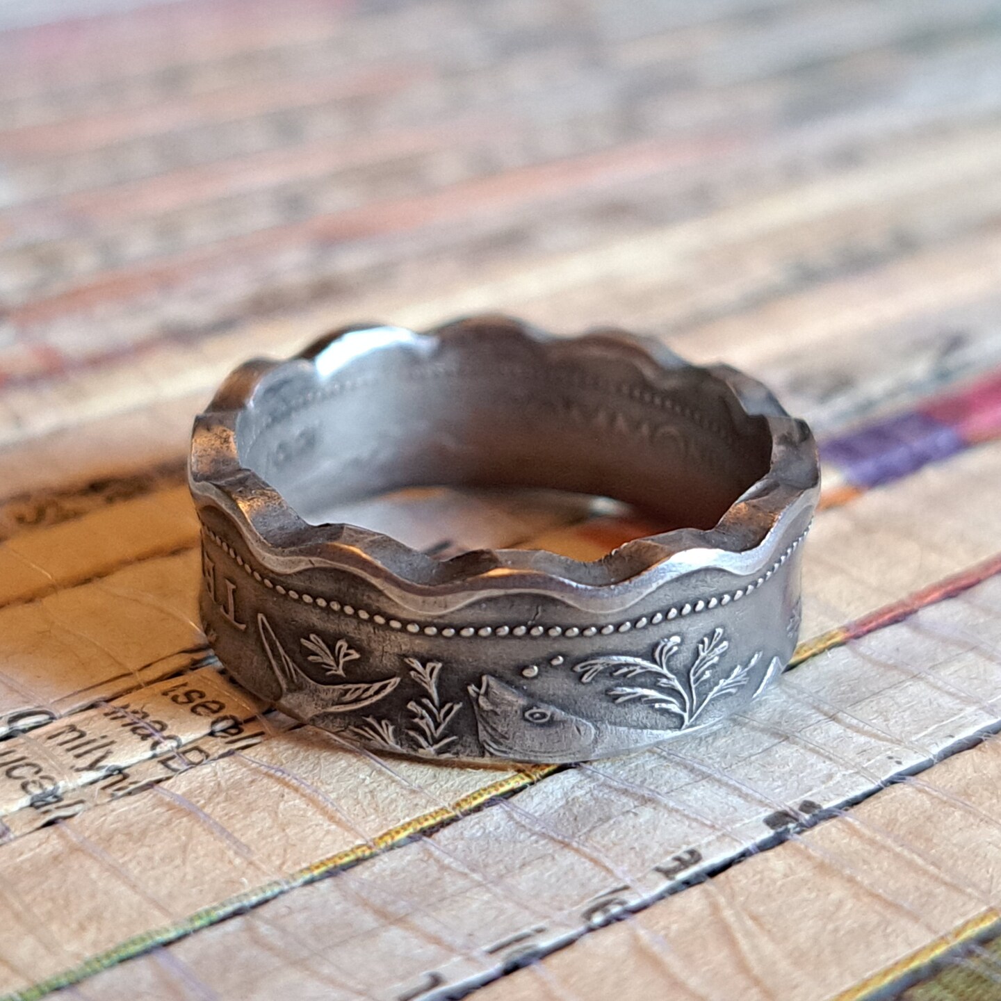 Bahamas FISH Coin Ring Made with Genuine Foreign Coin from the ...