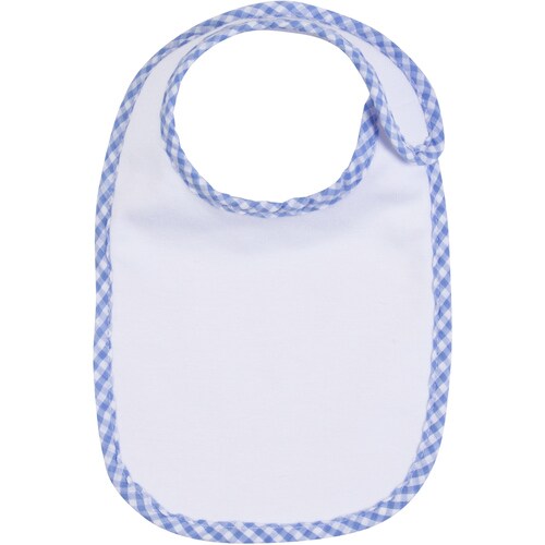 Baby Bib with Blue Gingham Border | Michaels