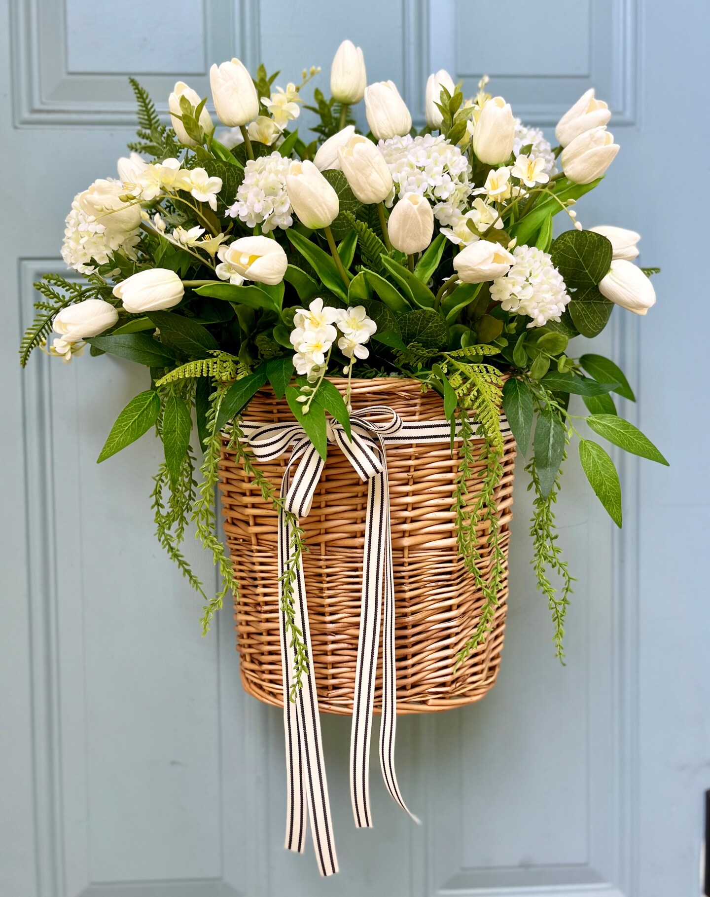 Spring Door Basket. Tulip Door Basket, Spring Basket for Front Door ...