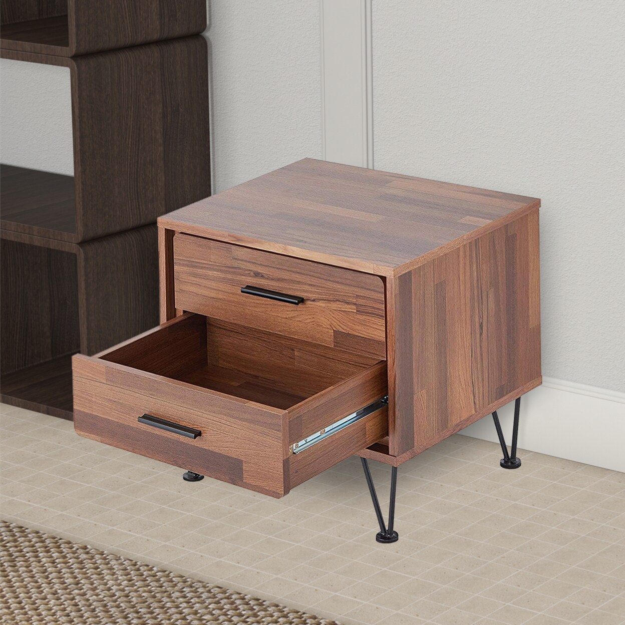 Saltoro Sherpi Contemporary 2 Drawers Wood Nightstand By Deoss, Brown ...