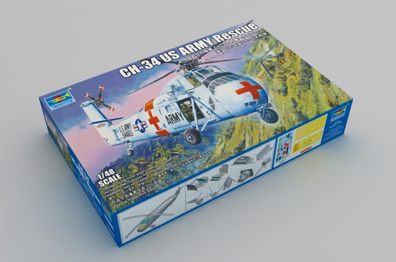 Trumpeter 1/48 CH-34 US ARMY RESCUE - RE-EDITION 1/48 Plastic Model ...