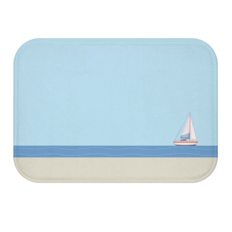 Onetify Sail Boat in the Ocean Bath Mat | Michaels