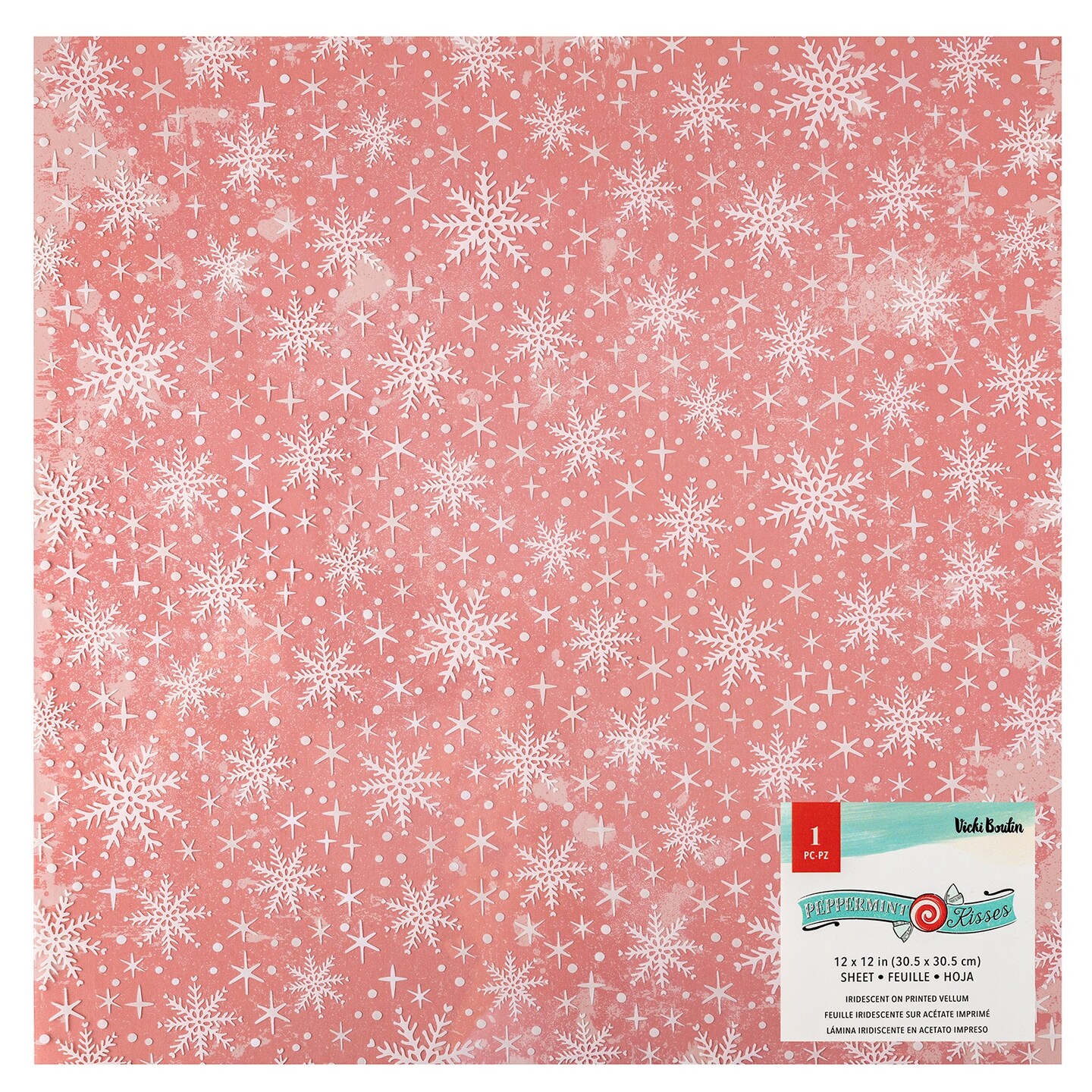 Vicki Boutin Peppermint Kisses Specialty Paper 12"X12"-Iridescent ...