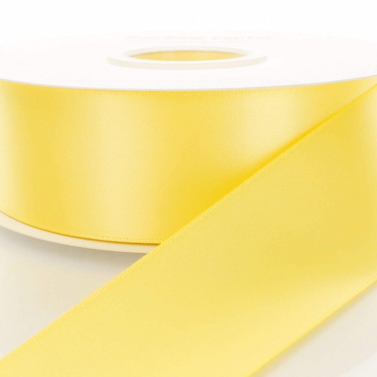 4" Double Faced Satin Ribbon 640 Lemon 100yd | Michaels