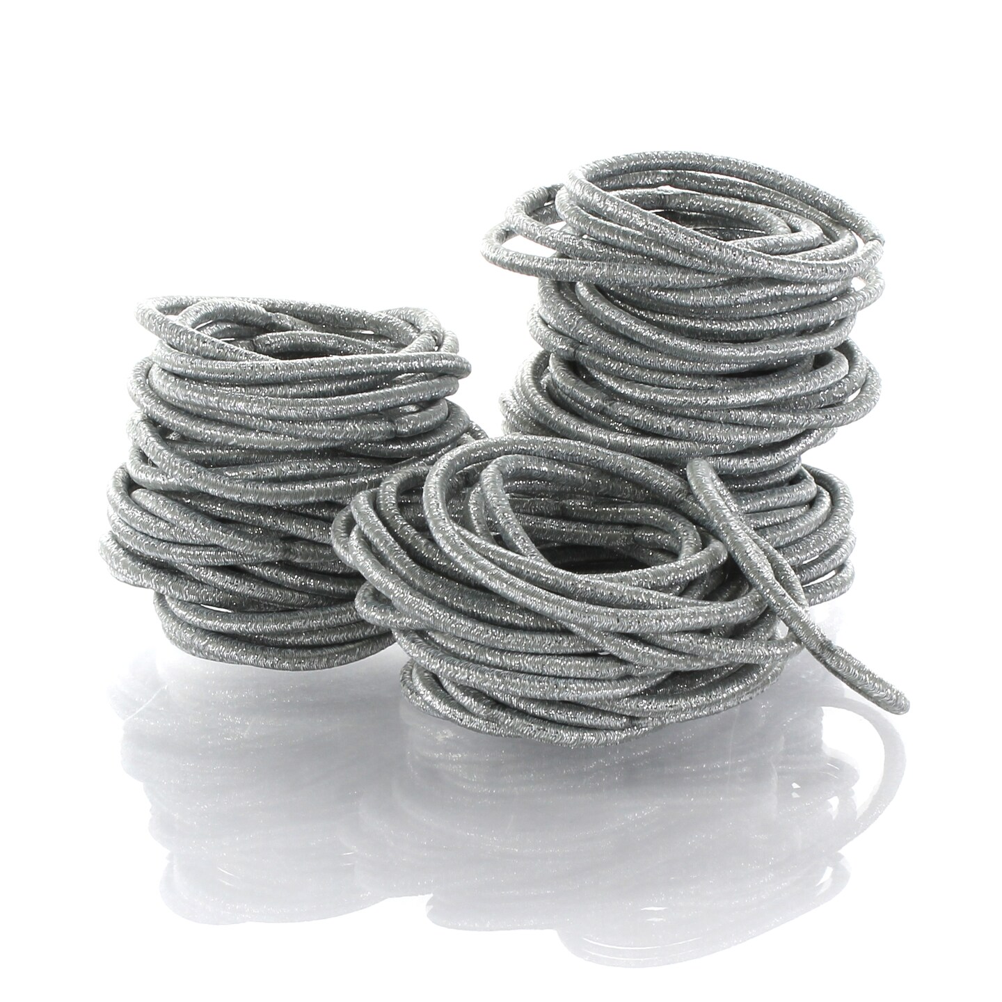 Large Elastic Ponytail Hair Bands Metallic Silver 20pcs | Michaels