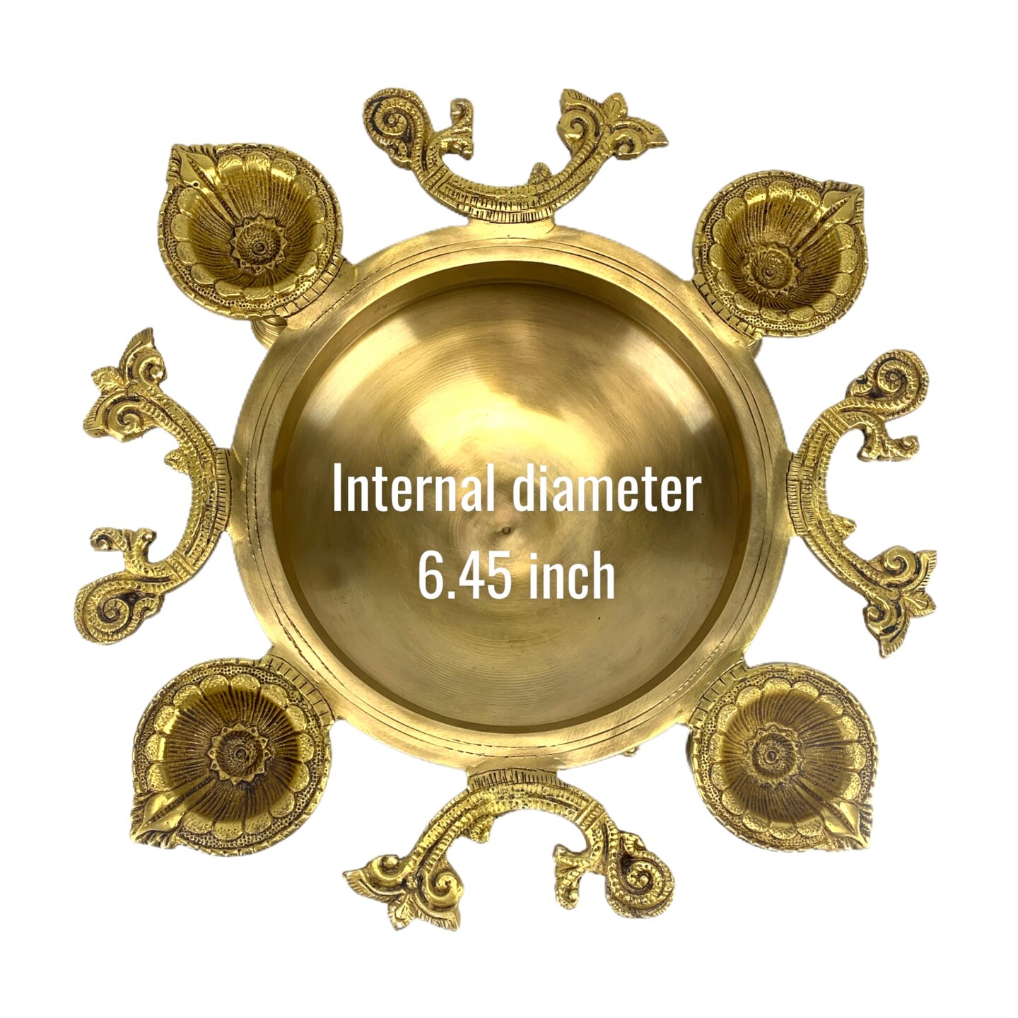 Large Brass Deepak Urli With Bell, Centre Table Decor, Brass Statue For ...