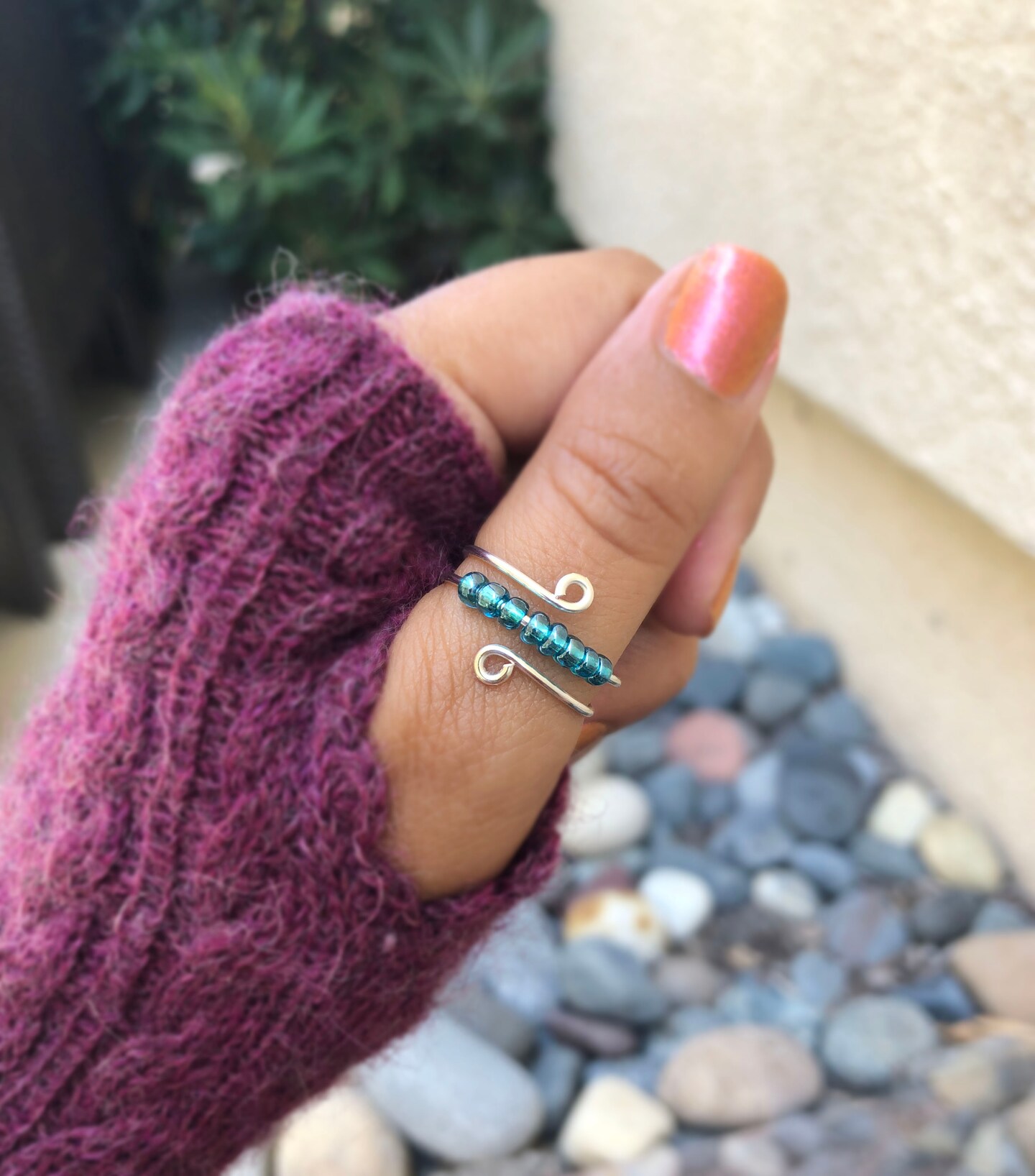 Sterling silver fidget ring, anxiety relief, rings for women, gifts for ...