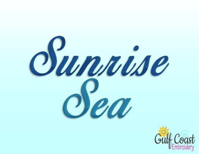 Sunrise Sea Machine Embroidery Font Alphabet, Script Machine Embroidery ...