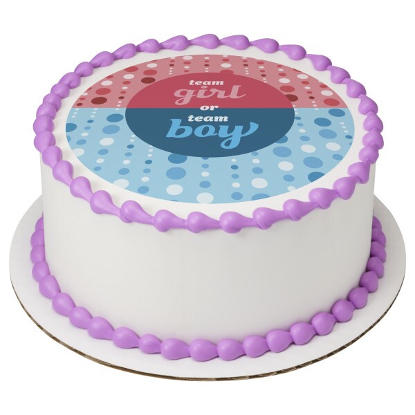 Team Girl or Team Boy Edible Cake Topper Image 7.5" Round | Michaels