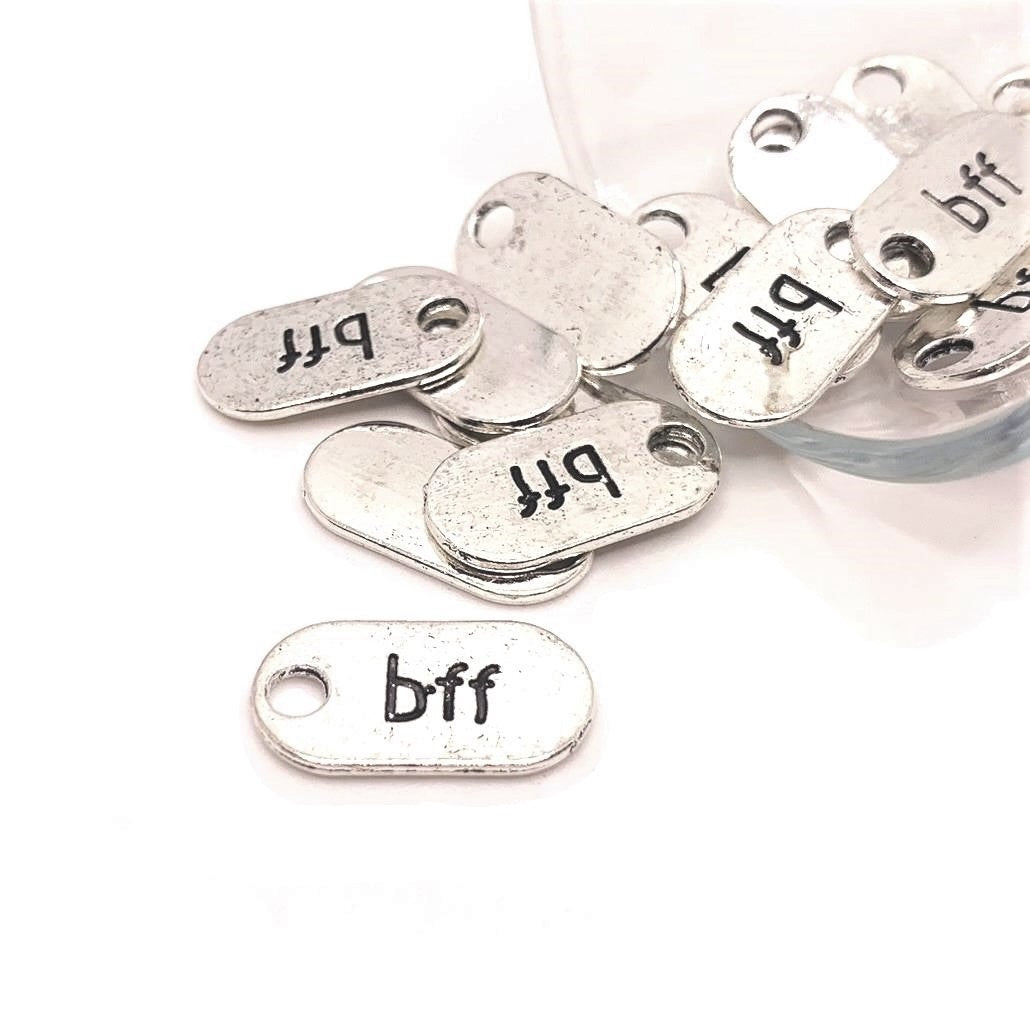 4, 20 or 50 Pieces: Silver BFF Best Friends Tag Charms | Michaels