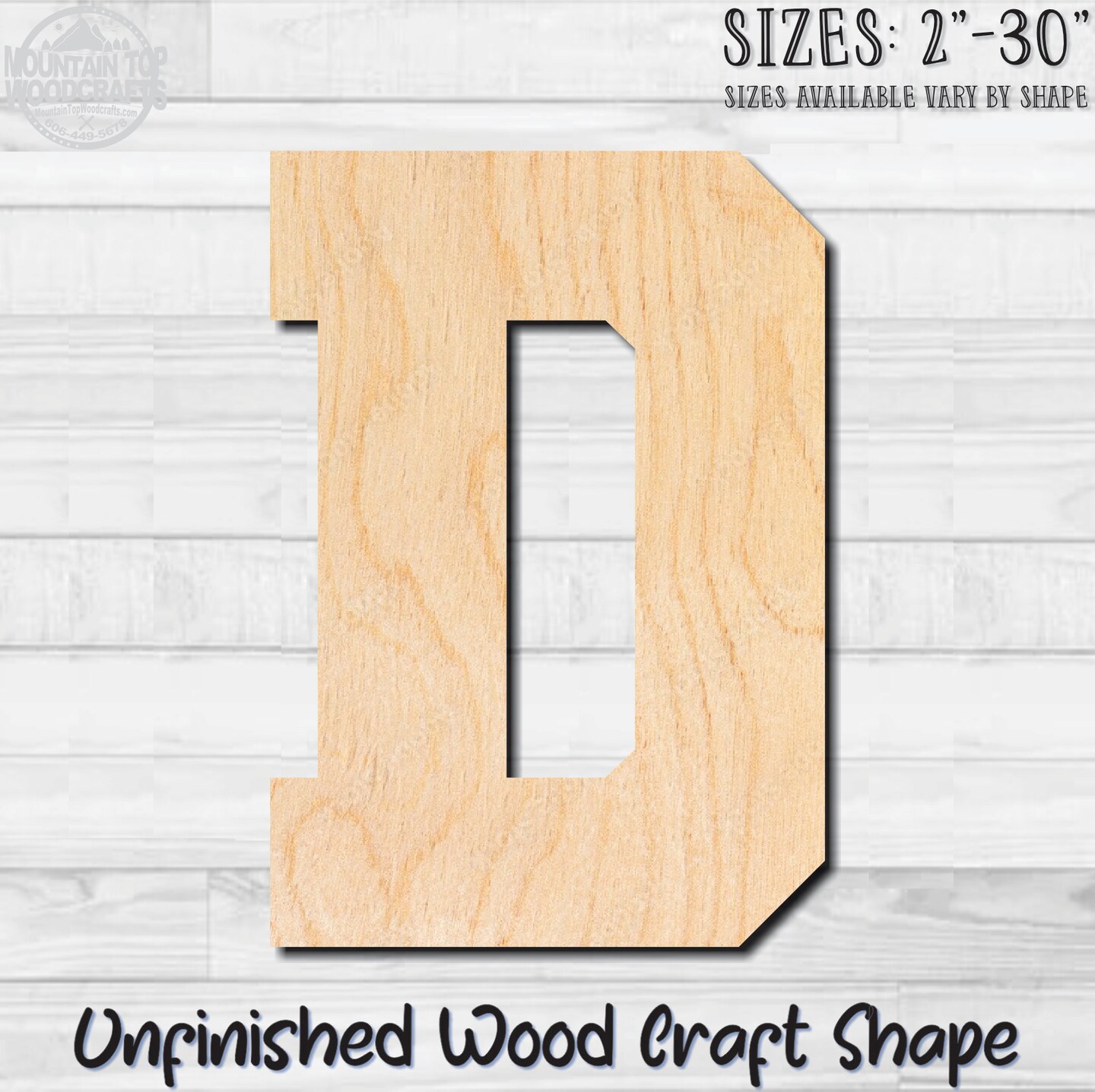 Varsity Letter D Sports Unfinished Wood Shape Blank Laser Engraved ...