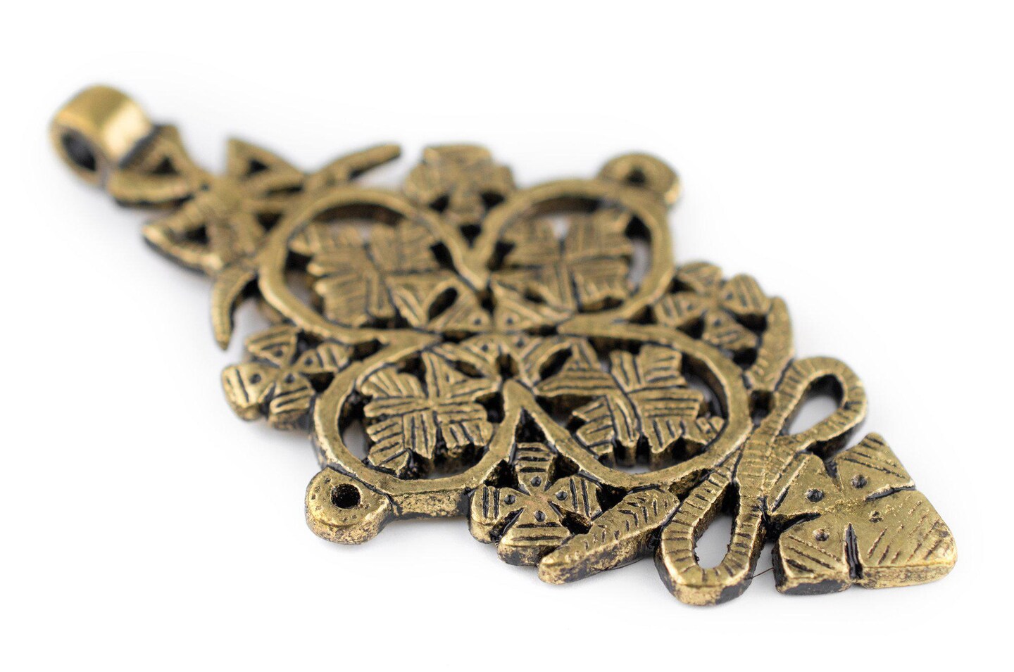 Brass Ethiopian Coptic Cross Pendant, African Abyssinian Design ...