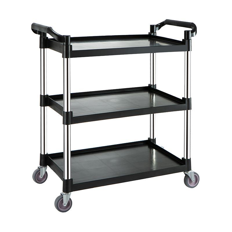 Household Commercial 3-Tier Utility Service Cart with Flat Handle ...