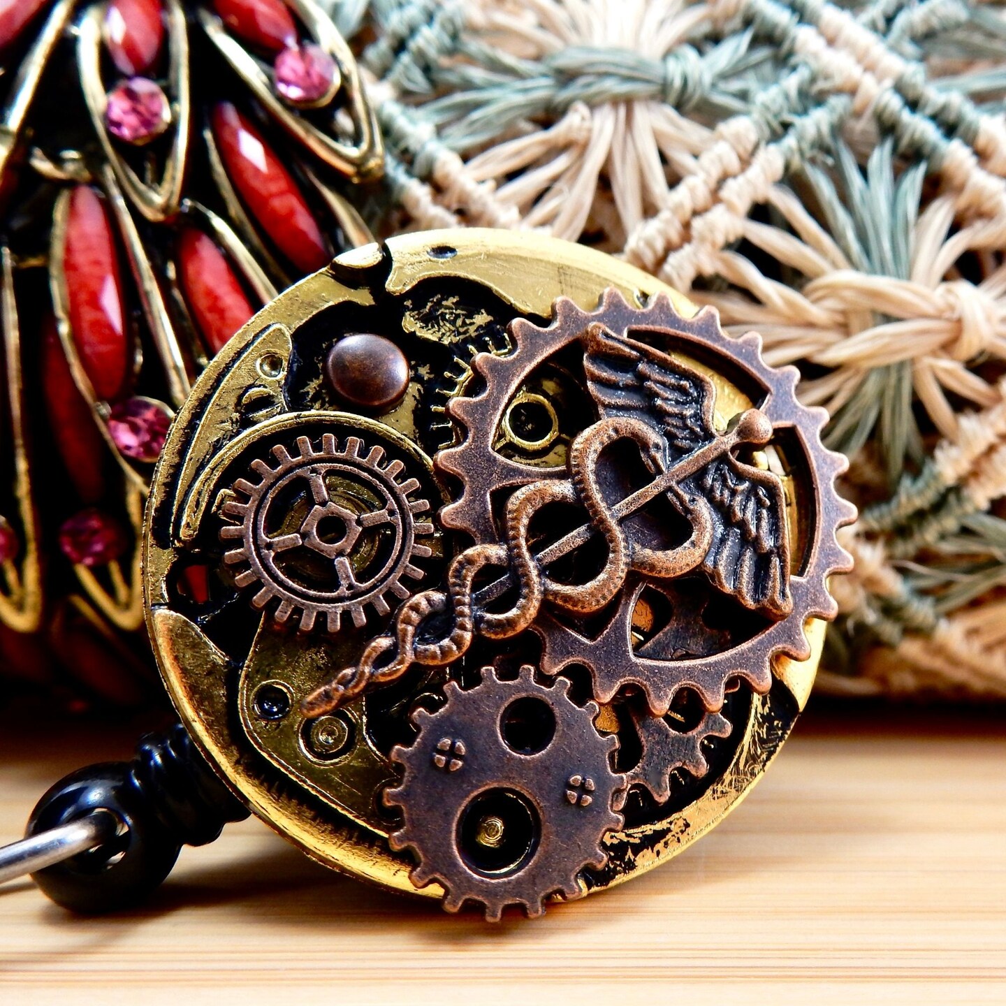 Unique Nurse Gift, Steampunk Design RN Jewelry, Caduceus Badge Holder ...