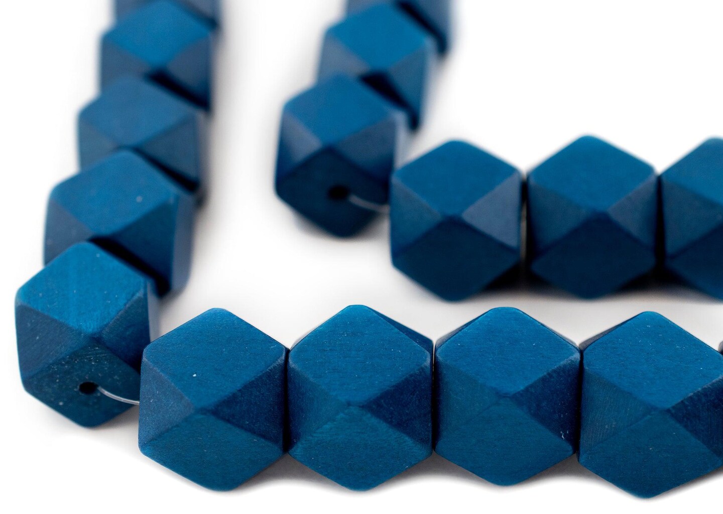 TheBeadChest Azul Blue Cornerless Cube Wood Beads: 20mm Diamond Cut ...