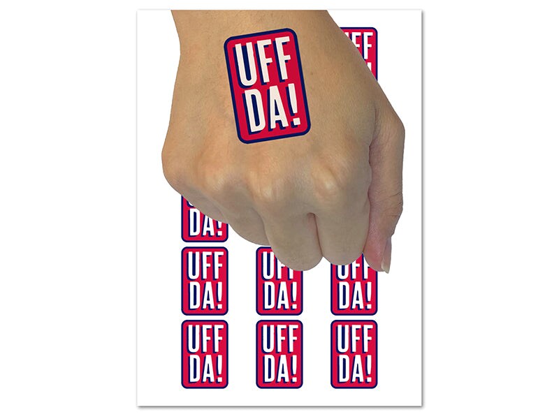 Uff Da Norwegian Ah Oh No Oops Drats Fun Text Temporary Tattoo Water ...