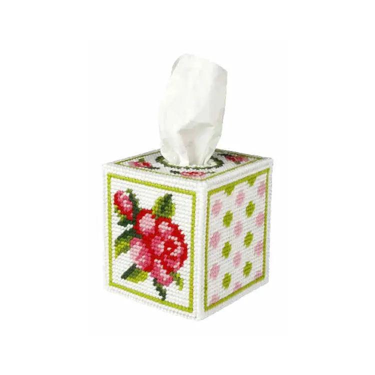 Tissue box cover - needlepoint (halfstitch) kit "Rose" 5101 | Michaels