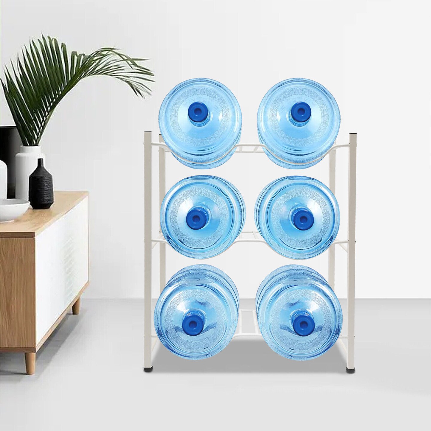 Kitcheniva 3-Tier 5 Gallon 6-Bottles Water Jug Holder Storage Rack ...