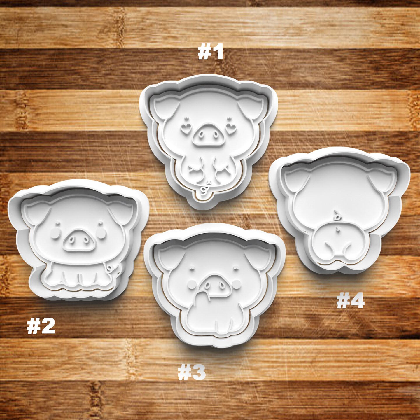 Pig Cookie Cutter | Cookie Stamp | Cookie Embosser | Cookie Fondant ...
