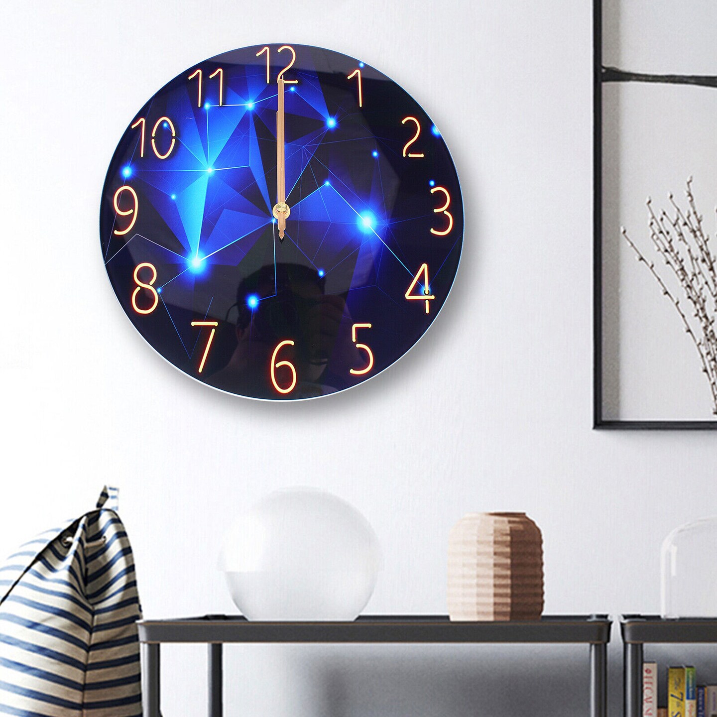 Kitcheniva Modern Diamond Blue Round Large Wall Clock | Michaels