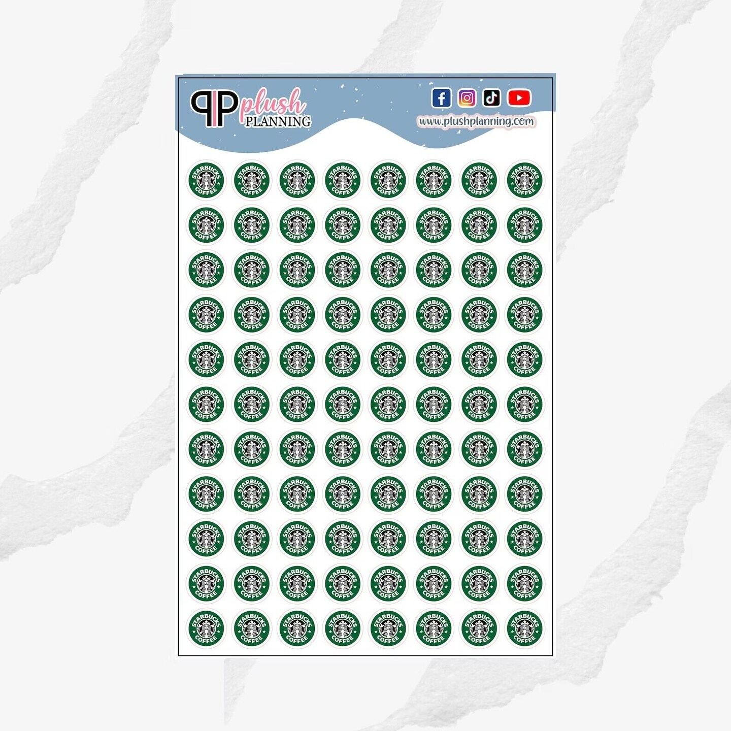 Starbucks Dots Tracker Planner Stickers, Functional Stickers, Plush ...