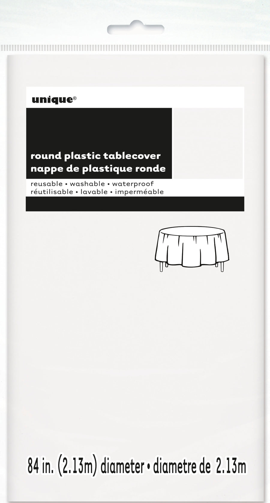 White Solid Round Plastic Table Cover, 84", 1ct | Michaels