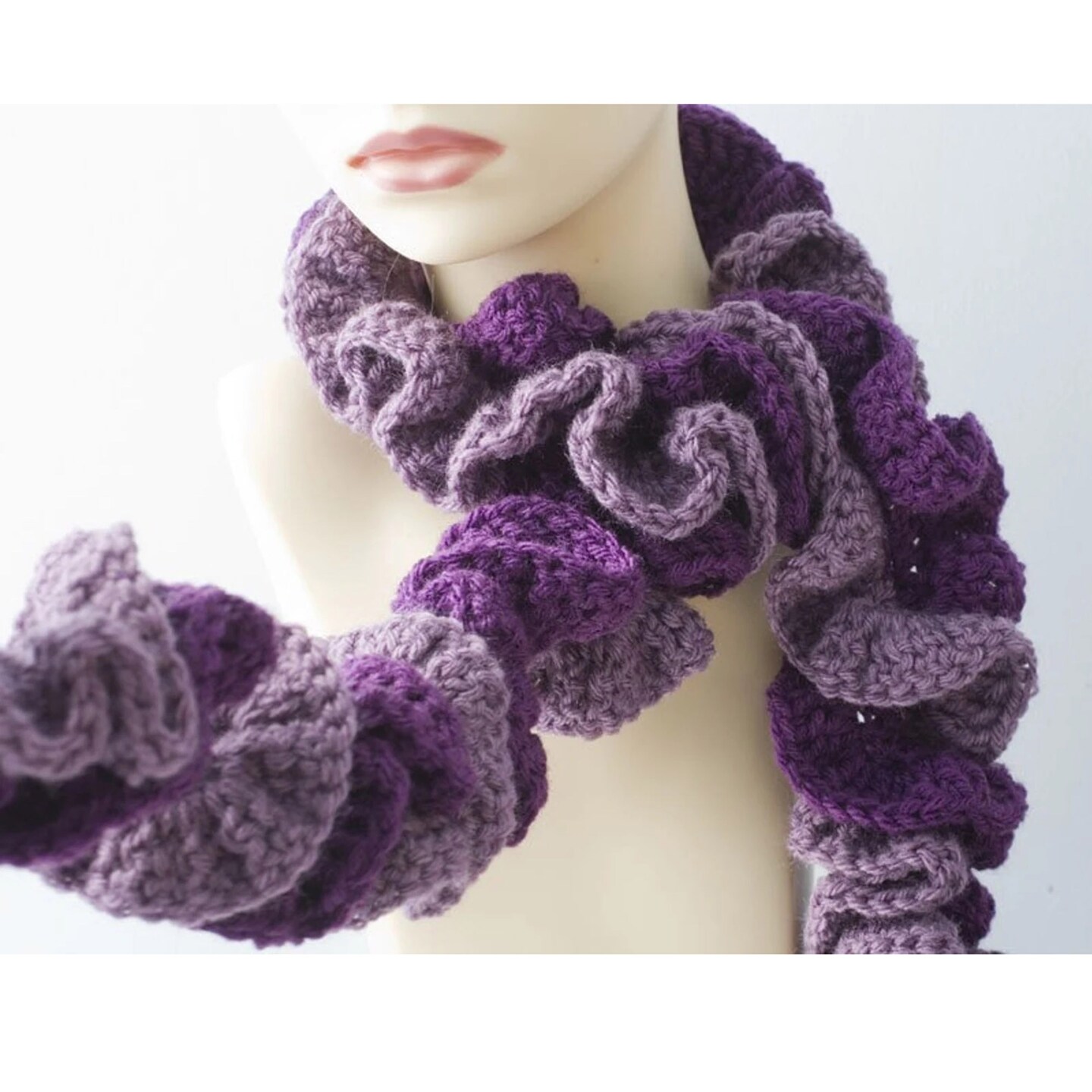 Hand Crocheted Double Ruffle Scarf | MakerPlace by Michaels