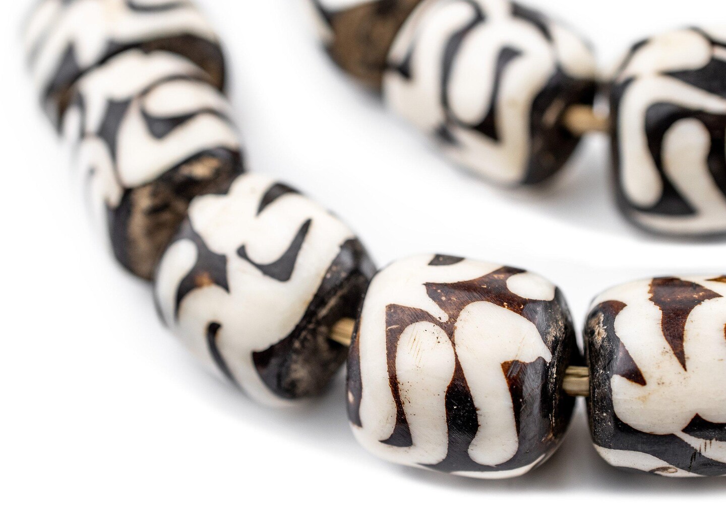 Batik Bone Beads - Full Strand of Fair Trade African Beads - The Bead ...