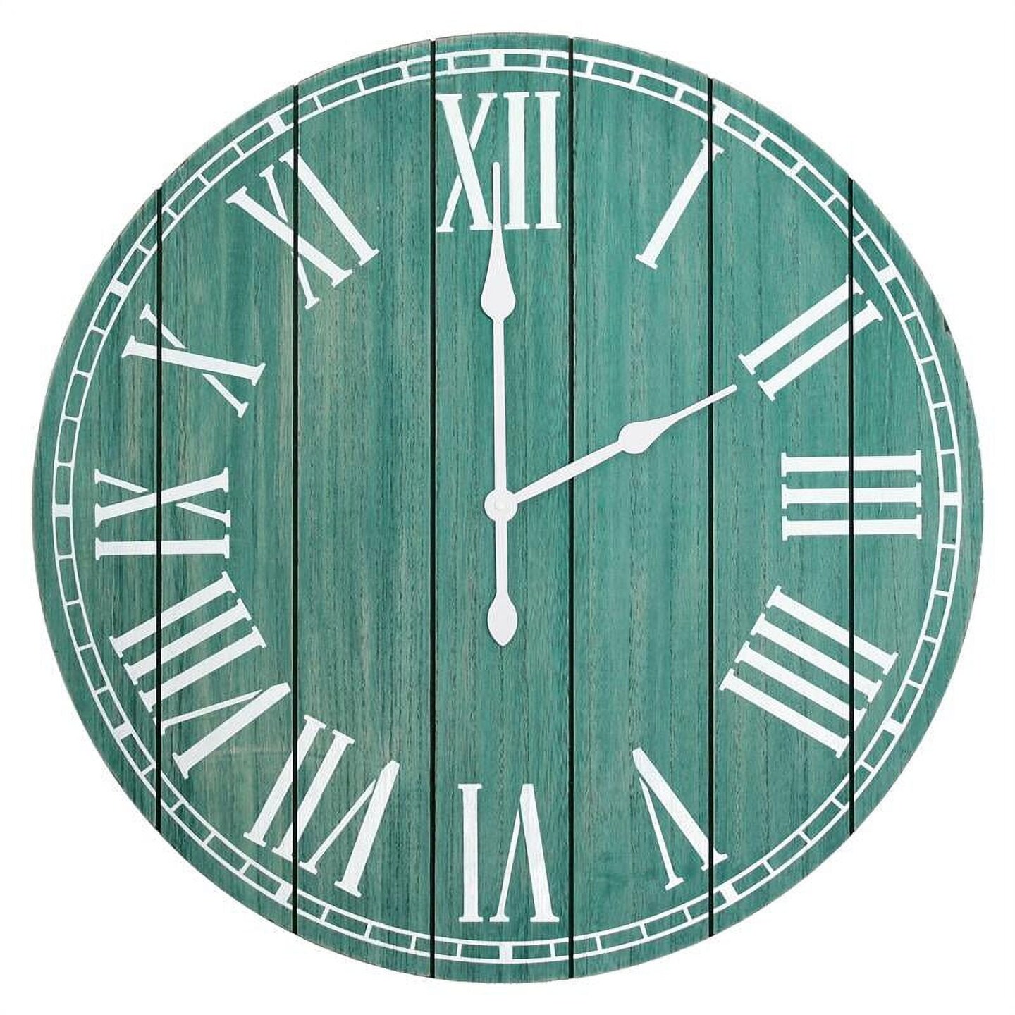 Elegant Designs Rustic Coastal Wood Plank 23 in. Large Wall Clock ...