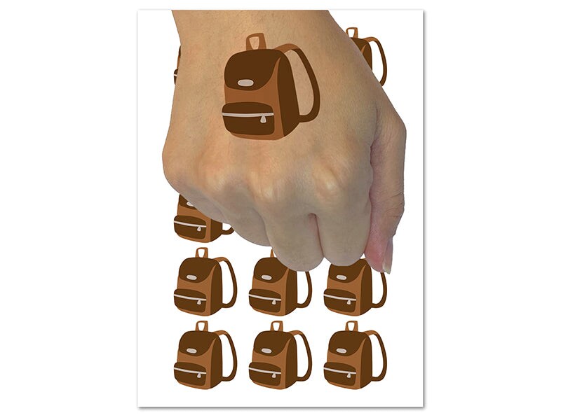 Backpack Icon School and Travel Temporary Tattoo Water Resistant Fake ...