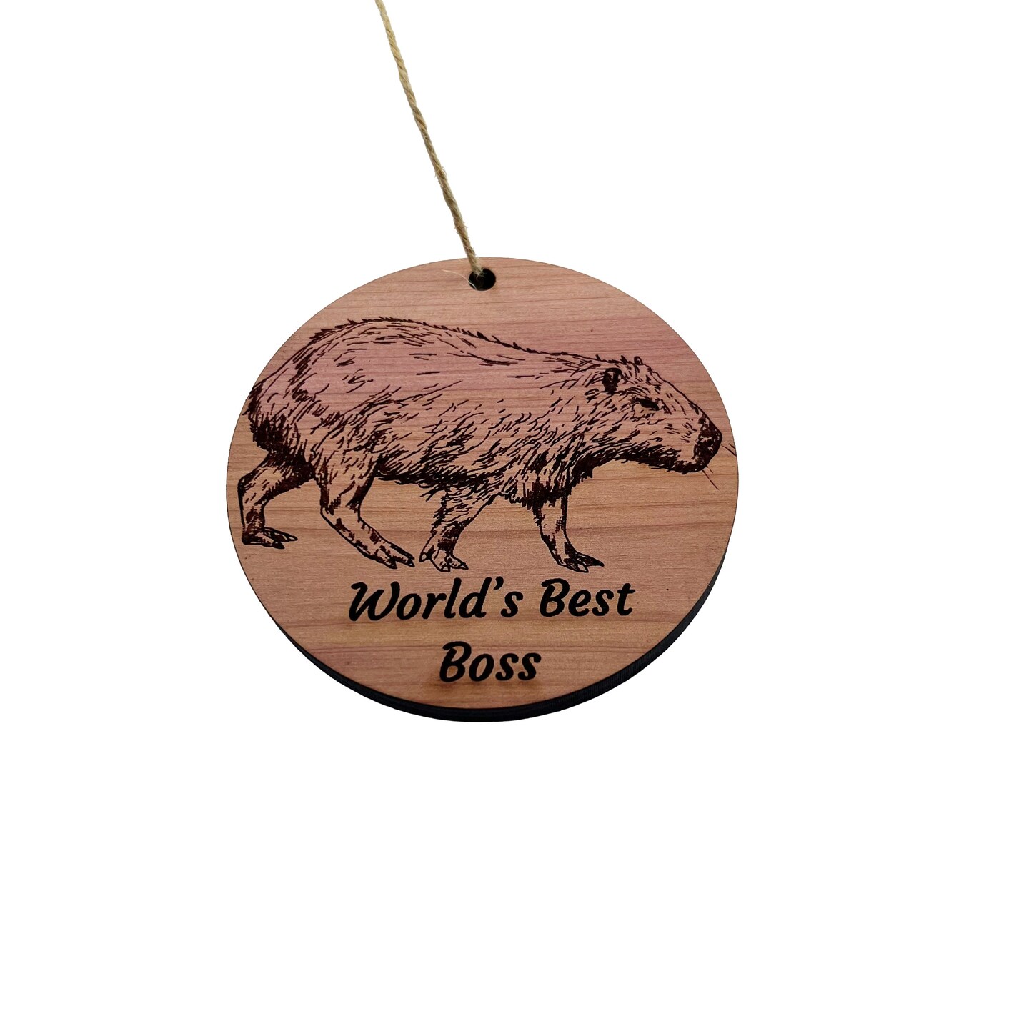 Worlds Best Boss Capybara - Cedar Ornament | Michaels