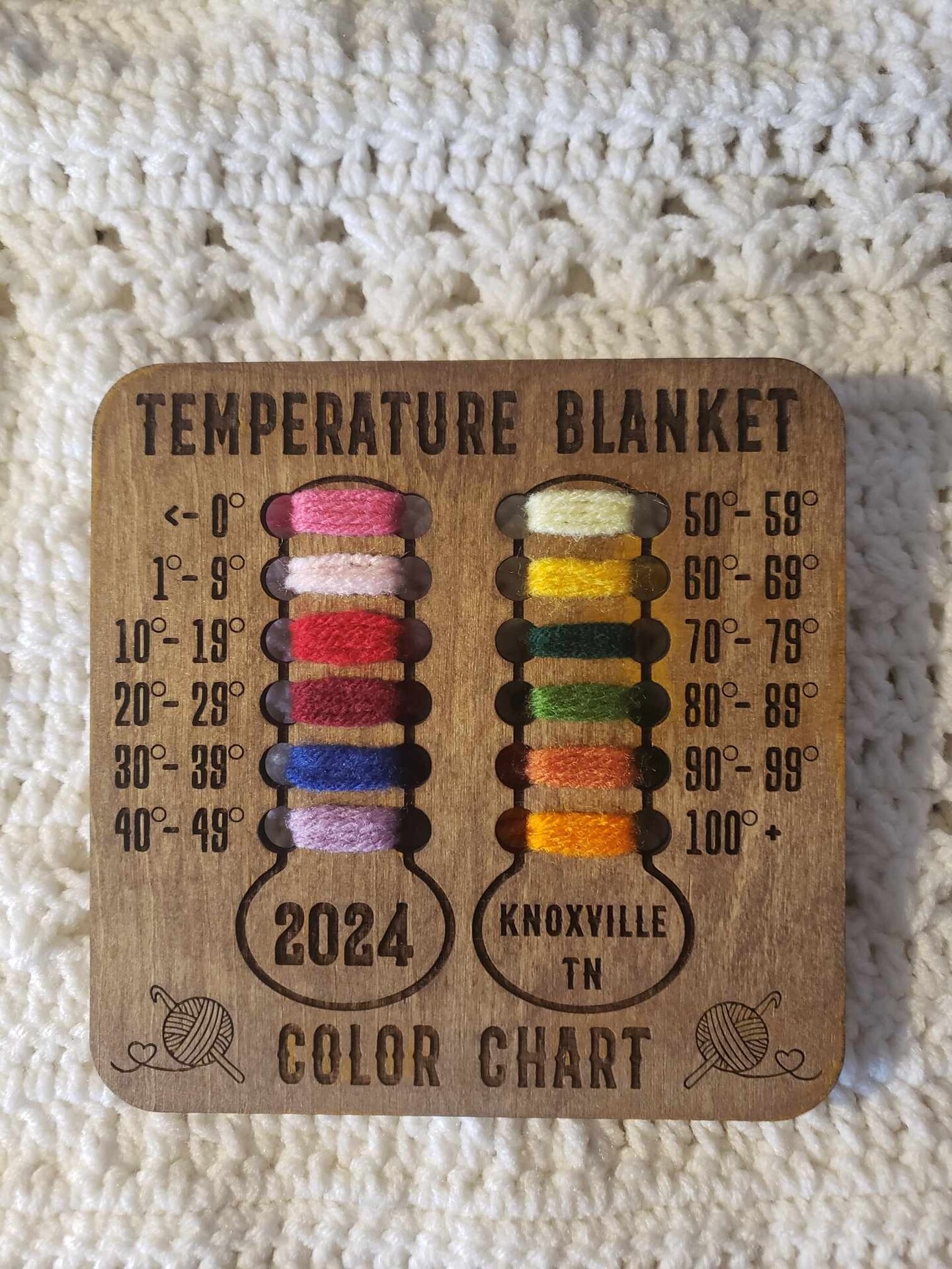Temperature Blanket Wood Color Chart for Handmade Crochet Knit Blankets ... Temperature Blanket Wood Color Chart for Handmade Crochet Knit Blankets ...